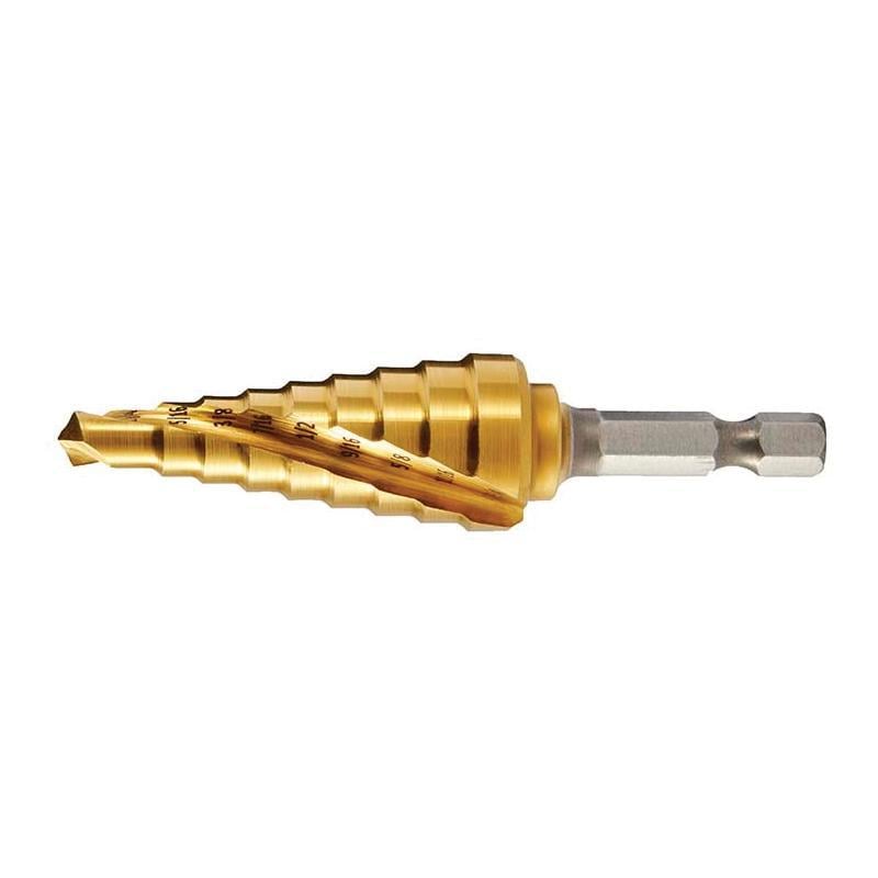 Drillco 895A004 Multi-Step Drill, 1/4 in Dia Min Hole, 1-1/8 in Dia Max ...